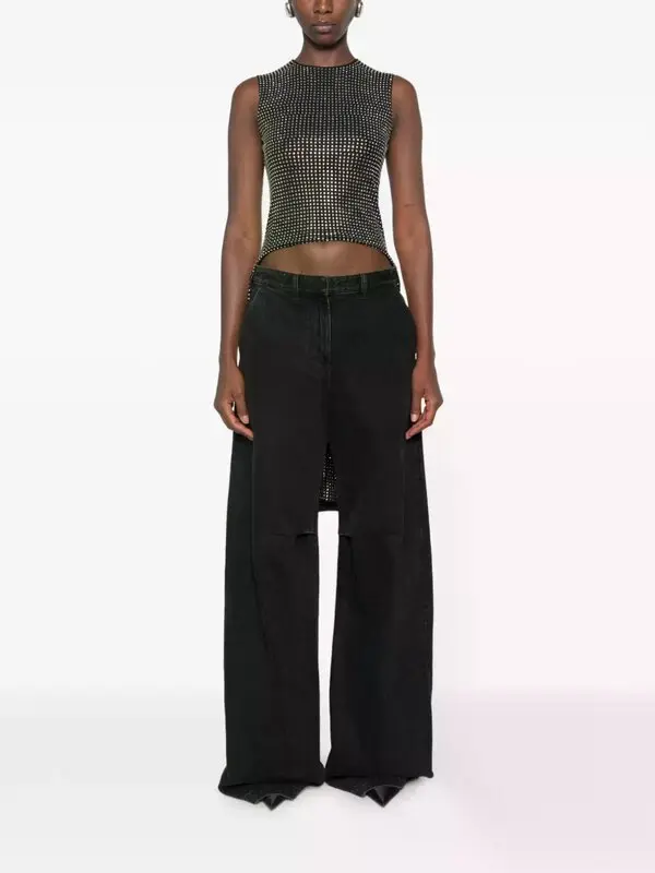 Alexander Wang Crystal-embellished Asymmetric Top