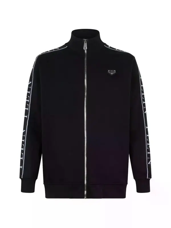 Philipp Plein Cropped Denim Jacket All-over Roses - Black