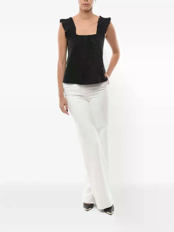 SAMSOE SAMSOE Sleeveless Square Neck Top With Ruffled Detailing