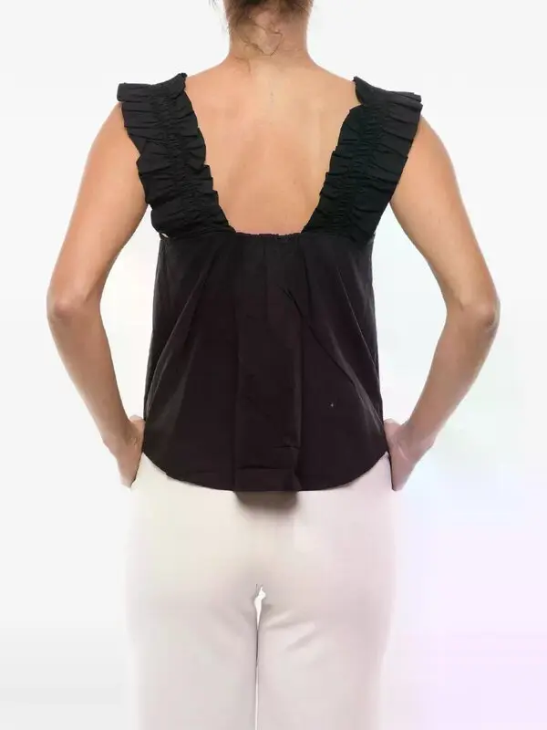 SAMSOE SAMSOE Sleeveless Square Neck Top With Ruffled Detailing