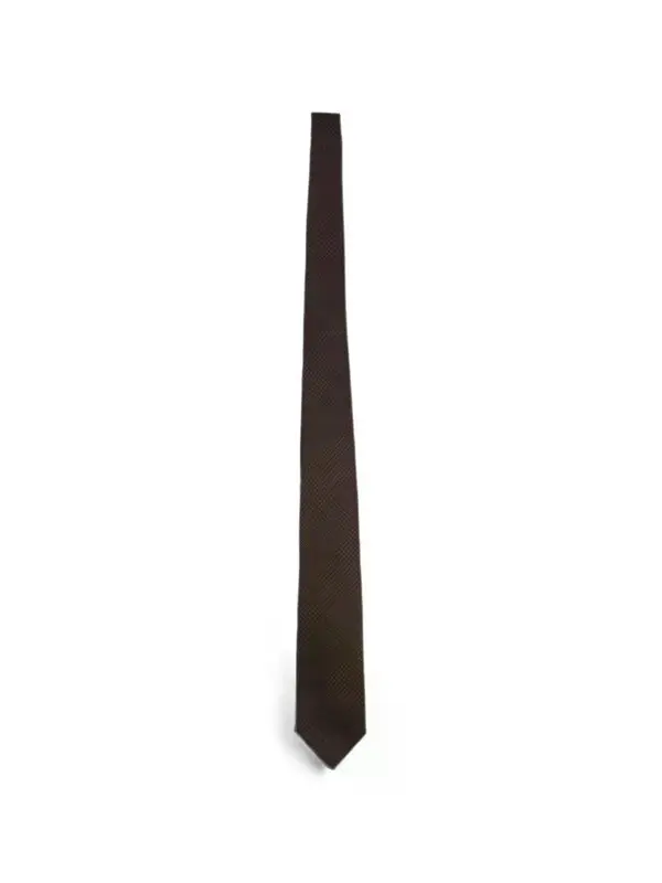 TOM FORD Prince Of Wales Check-pattern Tie - Brown