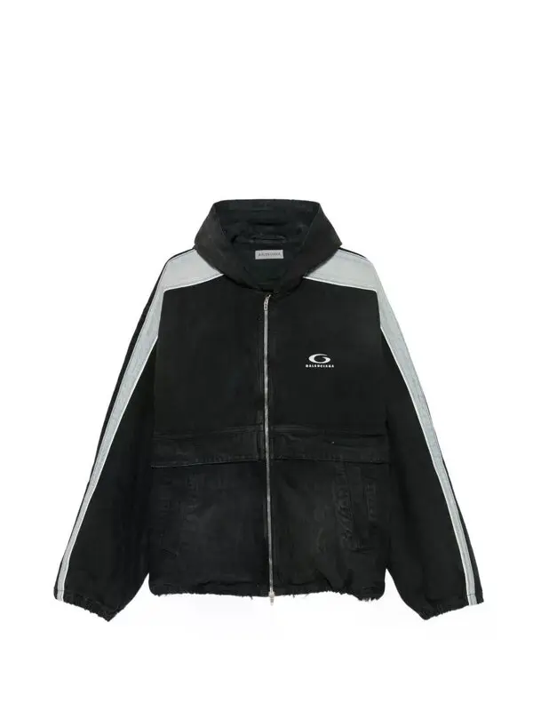 Balenciaga Logo-detail Denim Jacket - Black