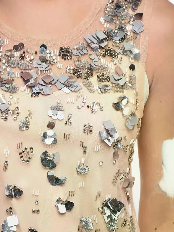 P.a.r.o.s.h Sequin-embellished Mesh Top