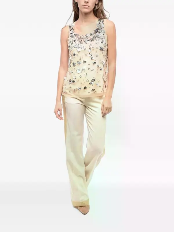 P.a.r.o.s.h Embellished Sleeveless Sheer Top