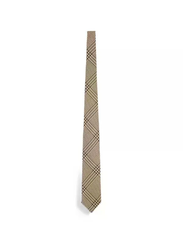 TOM FORD Prince Of Wales Check-pattern Tie - Neutrals