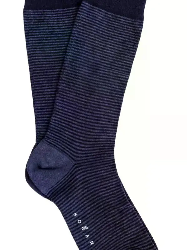 Hogan Striped Ribbed-trim Socks