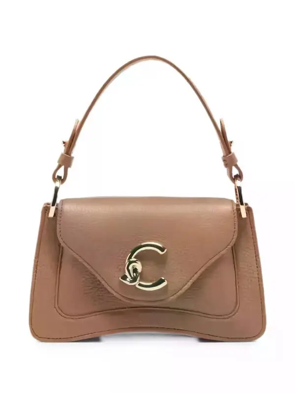 COCCINELLE C-me Logo-plaque Pebbled-leather Tote Bag - Neutrals