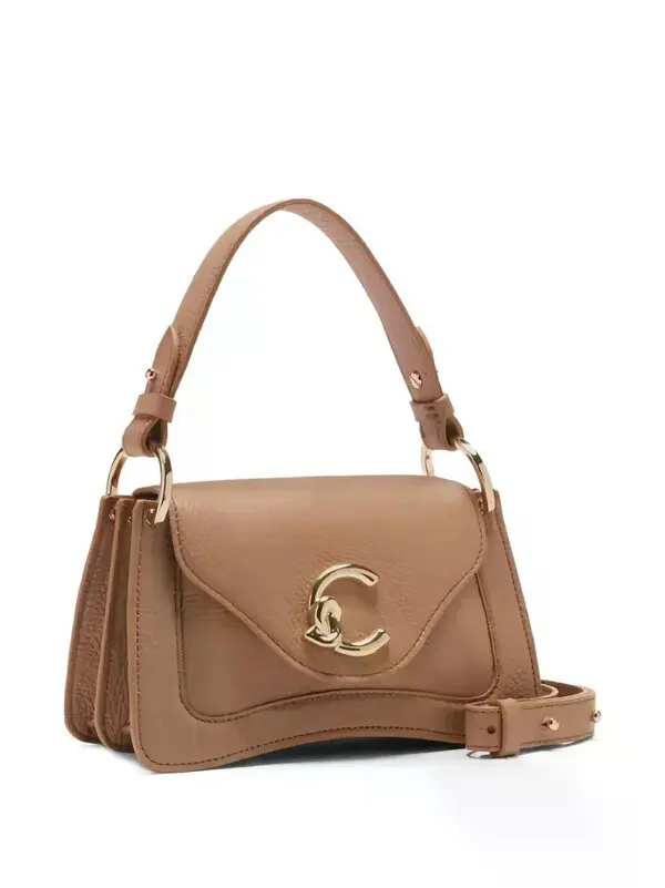 COCCINELLE C-me Logo Plaque Pebbled Leather Tote Bag - Neutrals