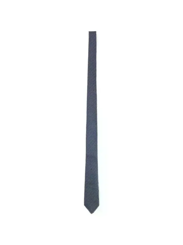 TOM FORD Herringbone Pattern Neck Tie - Blue