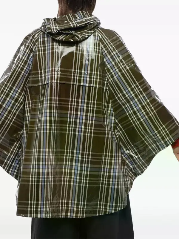 Woolrich Hawthorn Check-pattern Cape With Drawstring Hood
