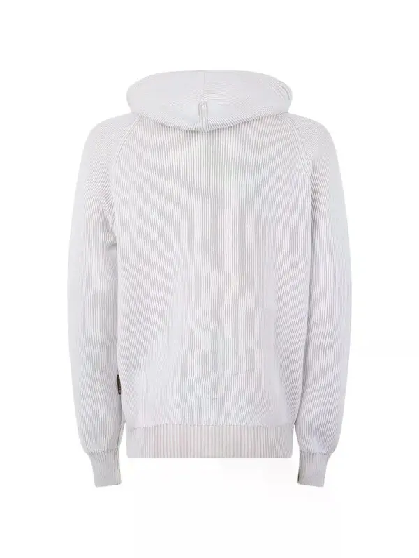 MOORER Ribbed-knit Zip-up Cardigan