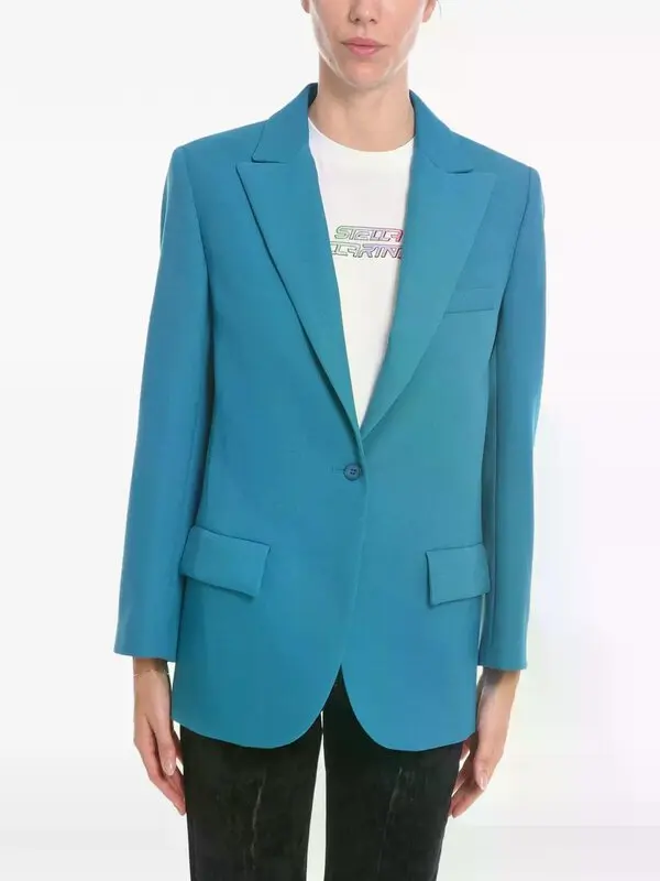 SUPER BLOND Peak-lapel Single-breasted Blazer - Blue