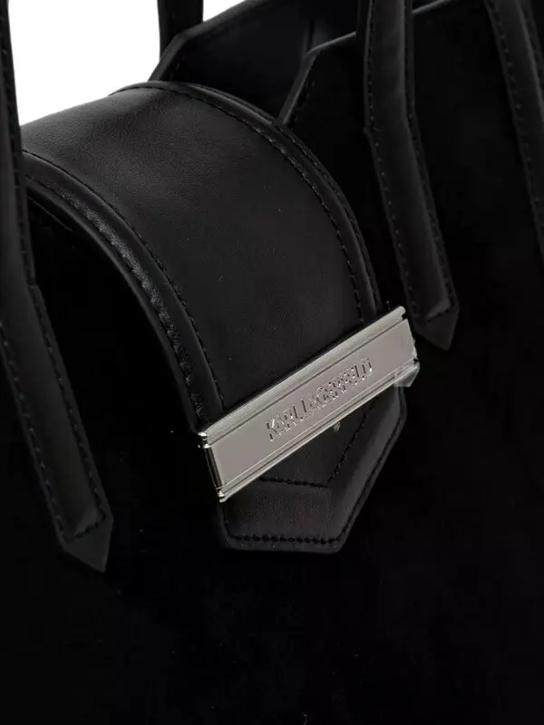 Karl Lagerfeld Paneled Logo Plaque Tote Bag