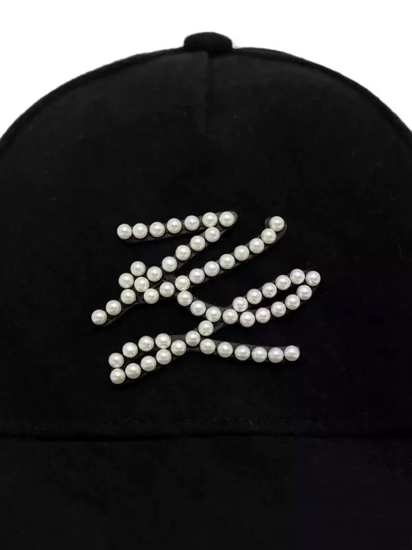 Karl Lagerfeld Pearl Embellished Logo Cap