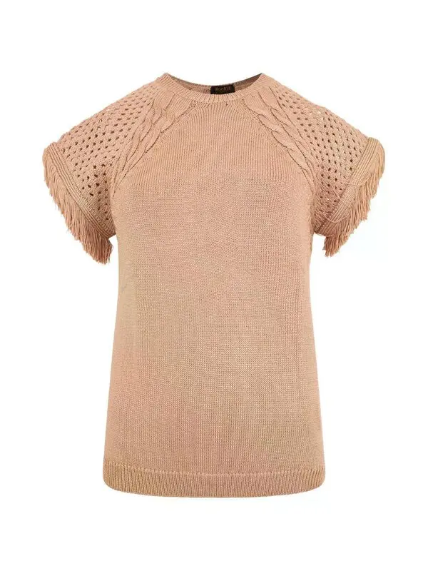MOORER Fringe-trimmed Cable-knit Sweater - Neutrals