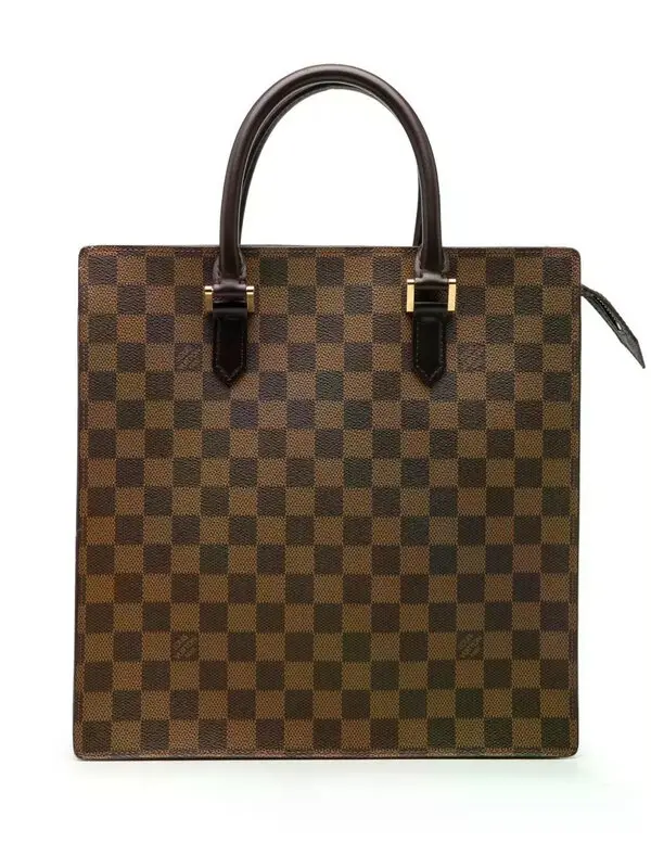 LOUIS VUITTON Damier Ebene Venice Sac Plat Tote Bag - Brown