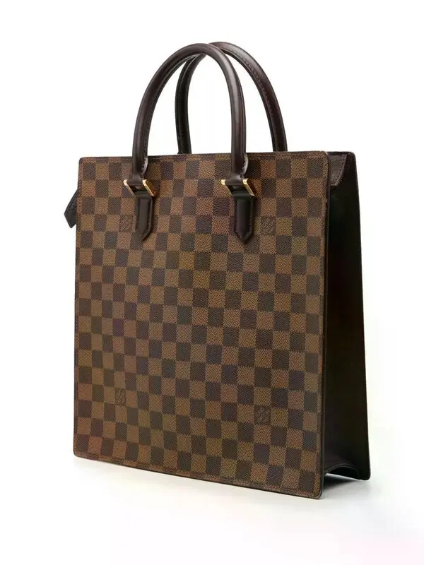 LOUIS VUITTON Damier Ebene Venice Sac Plat Tote Bag - Brown
