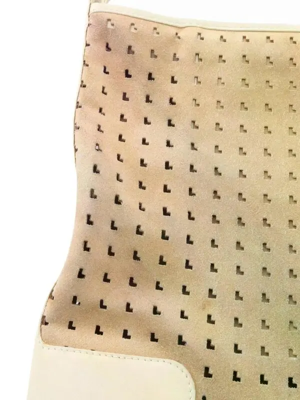 Loewe 2010-2026 Perforated Suede Crossbody Bag - Neutrals