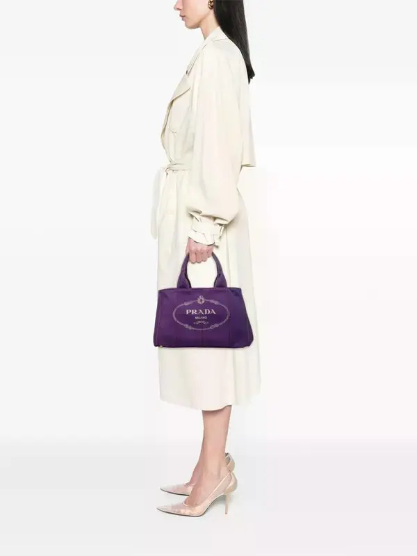 Prada Canapa Logo Tote - Purple
