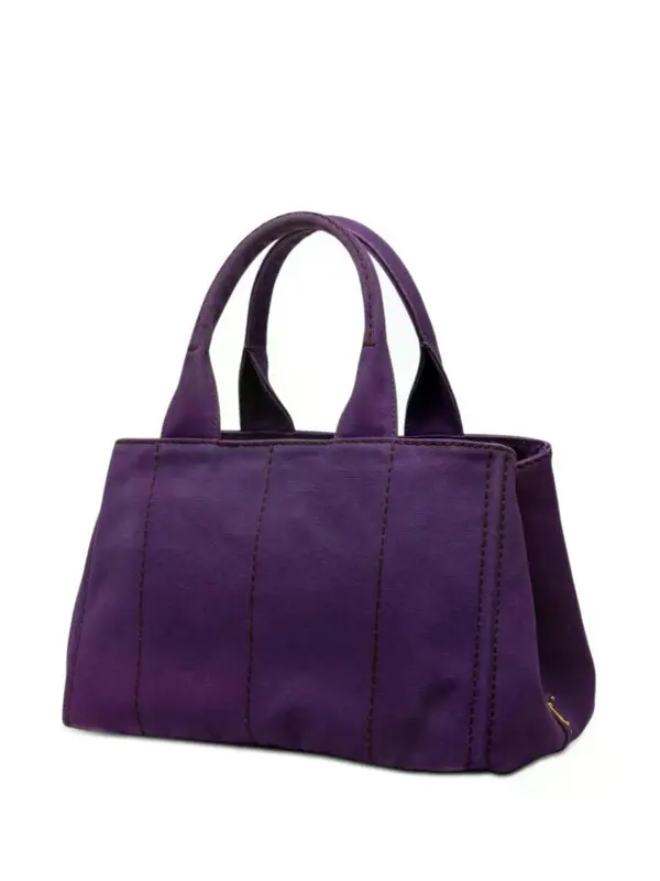 Prada Canapa Logo Tote - Purple