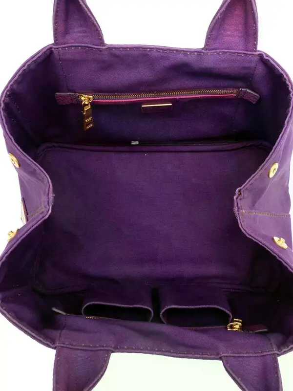 Prada Canapa Logo Tote - Purple