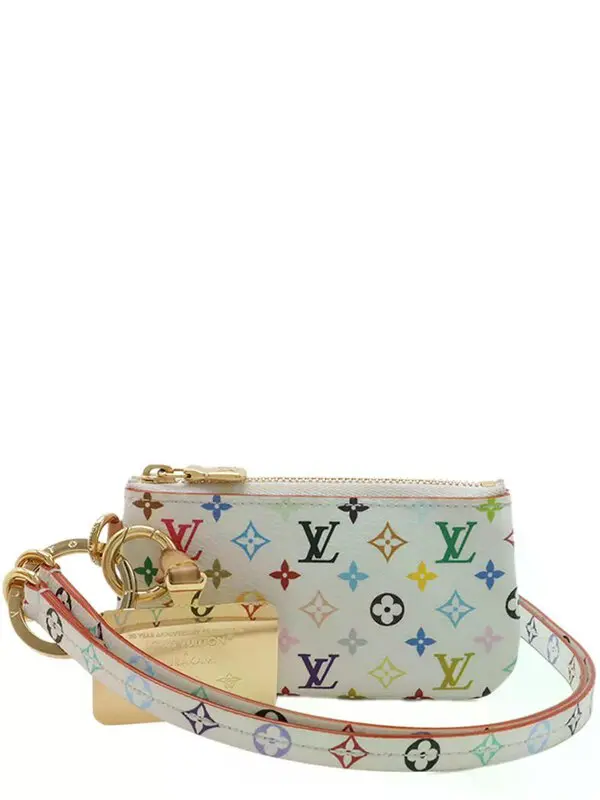 LOUIS VUITTON 2025 Takashi Murakami Monogram Multicolore Holder Phone Case - White
