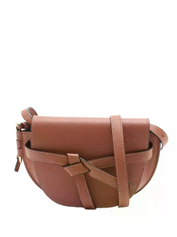 Loewe 2010-2026 Mini Leather Gate Crossbody Bag - Brown