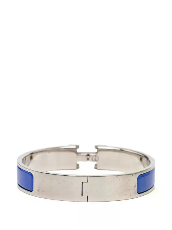 Hermès Narrow Enamel Clic H Bracelet Gm - Blue
