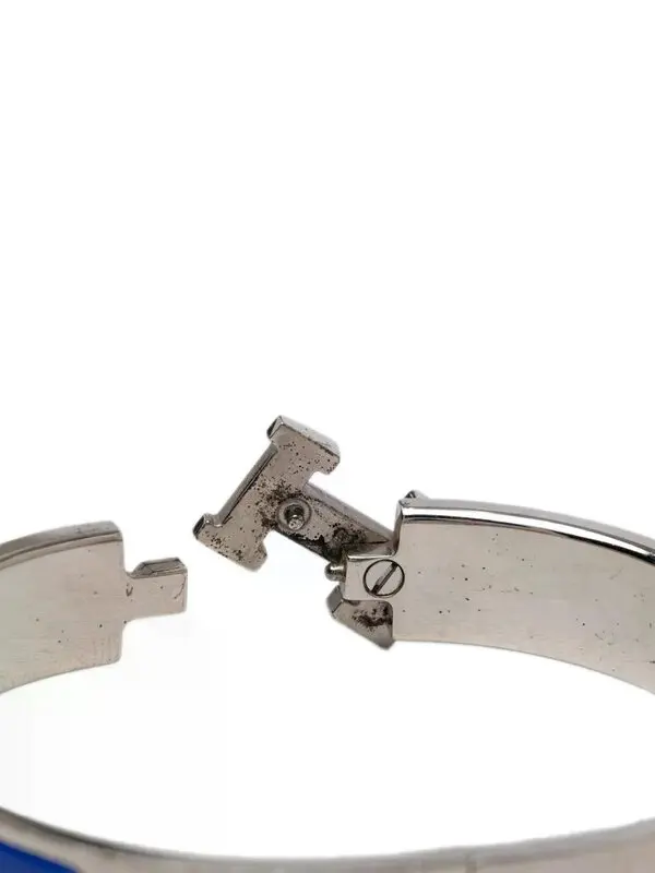Hermès Narrow Enamel Clic H Bracelet Gm - Blue