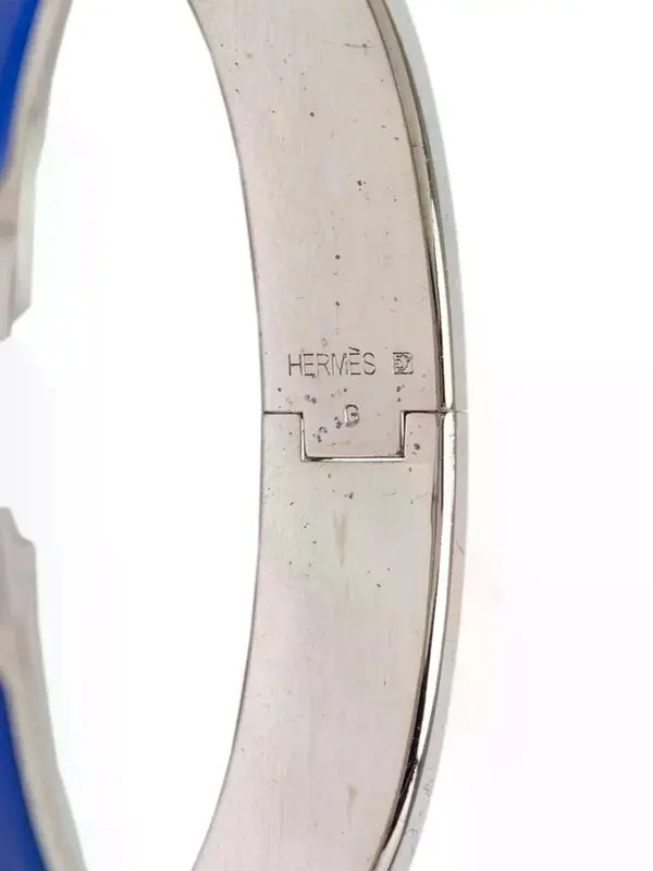 Hermès Narrow Enamel Clic H Bracelet Gm - Blue