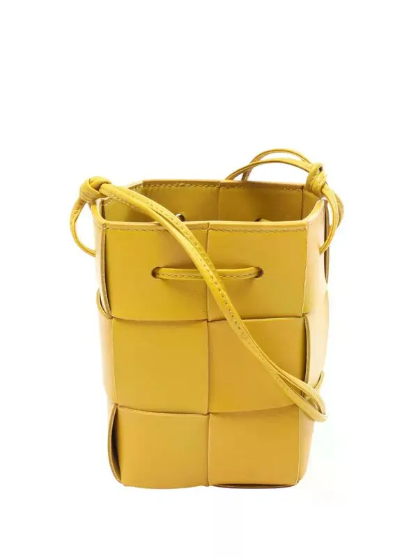 Bottega Veneta 2019-2021 Mini Nappa Maxi Intrecciato Cassette Bucket Bag - Yellow