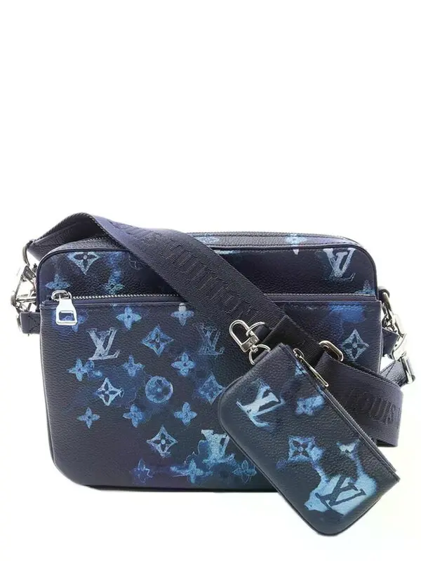 LOUIS VUITTON 2021 Monogram Ink Watercolor Trio Messenger Crossbody Bag - Blue