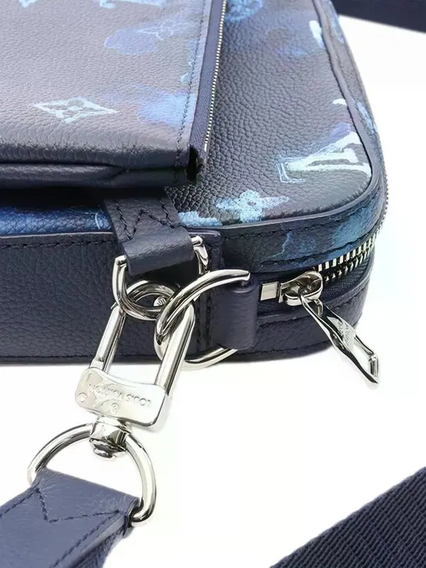 LOUIS VUITTON 2021 Monogram Ink Watercolor Trio Messenger Crossbody Bag - Blue