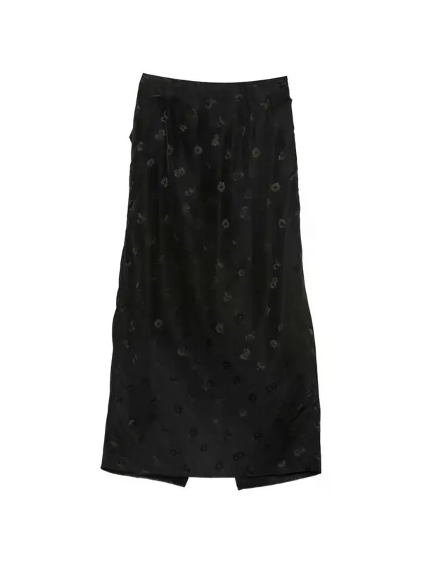 Cecilie Bahnsen Umina Bow-detail Floral-jacquard Midi Skirt - Black