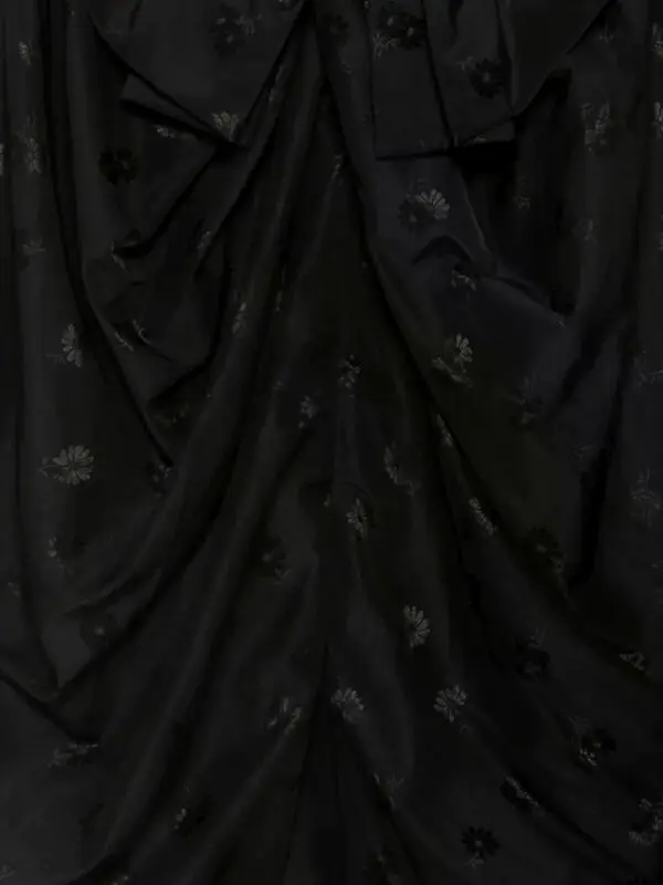Cecilie Bahnsen Umina Floral-jacquard Midi Skirt - Black