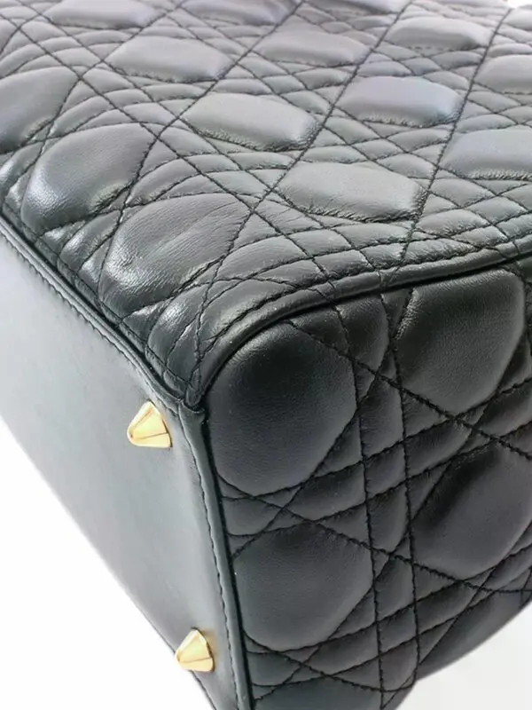 Dior Lambskin Cannage Lady Satchel - Black