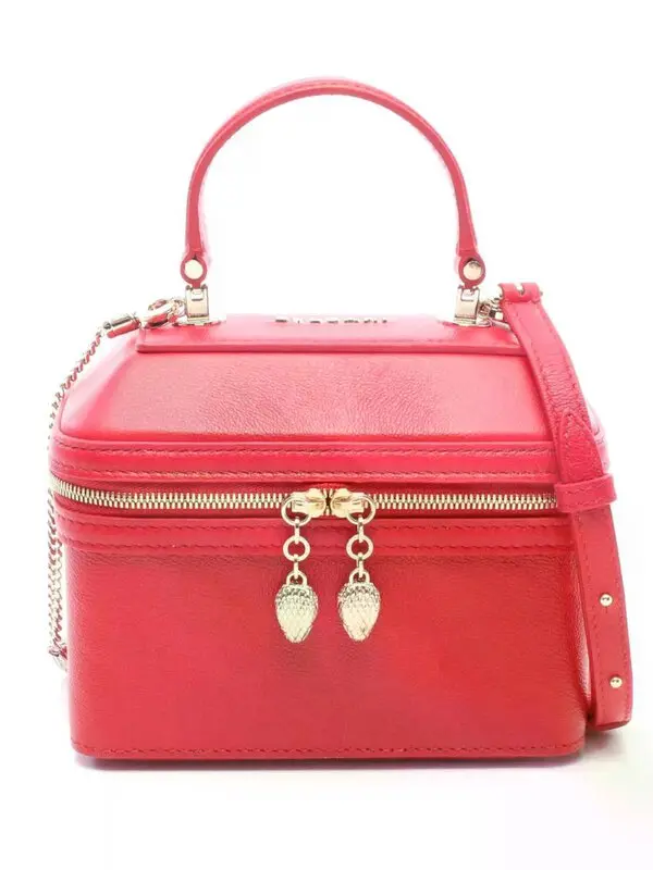 BVLGARI 2010-2026 Leather Serpenti Forever Vanity Bag Satchel - Red