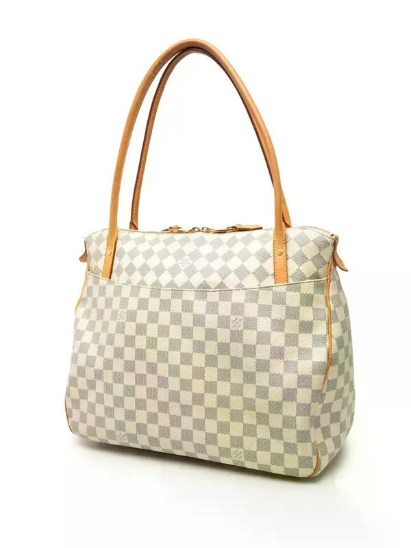 LOUIS VUITTON Damier Azur Figheri Gm Shoulder Bag - White