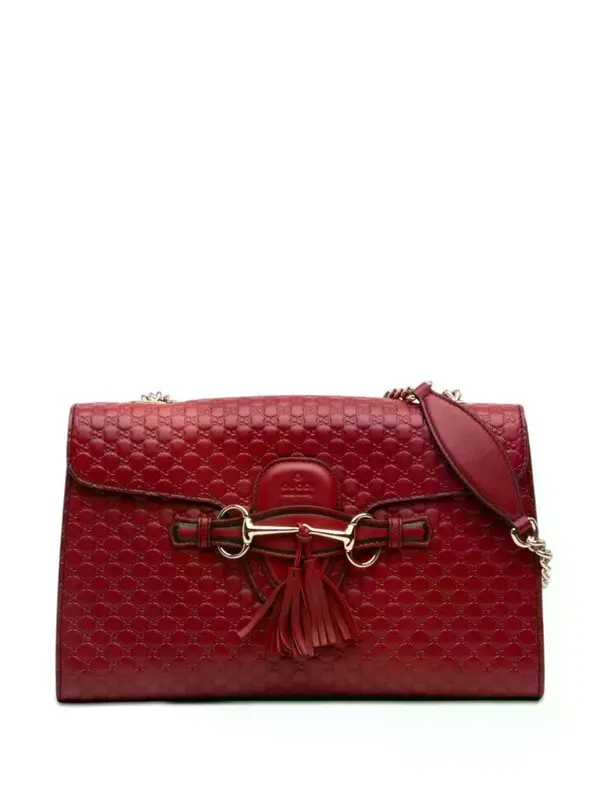 Gucci 2016-2026 Medium Microguccissima Emily Shoulder Bag - Red
