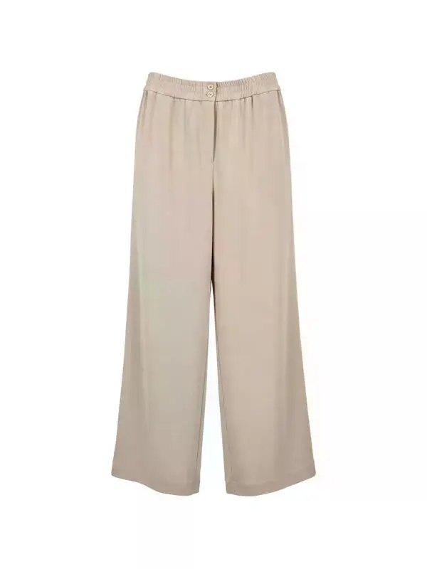 Black Label Wide-leg Trousers With Elasticated Waistband - Neutrals