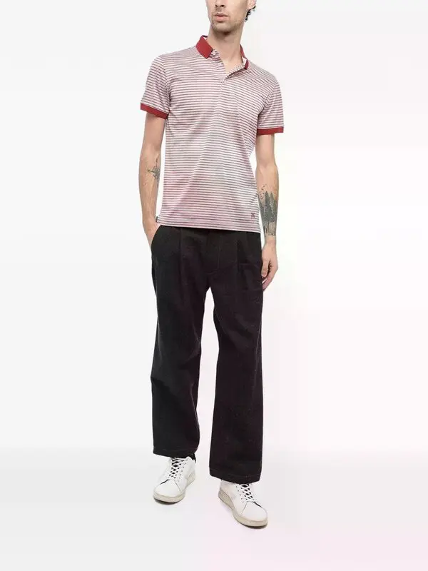 Corneliani Striped Short-sleeve Cotton Polo Shirt