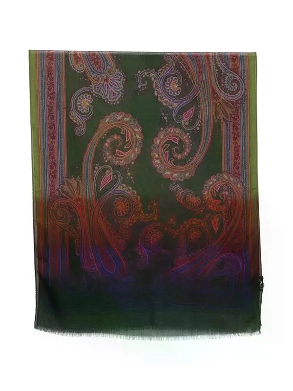 Etro Paisley-print Scarf - Green