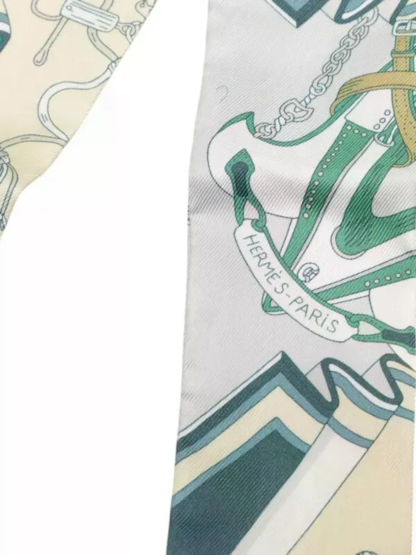 Hermès 2021-2026 Bouquets Sellier Silk Twilly Scarf Scarves - Green