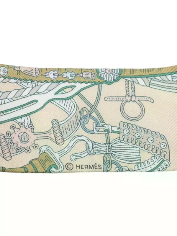 Hermès 2021-2026 Bouquets Sellier Silk Twilly Scarf Scarves - Green