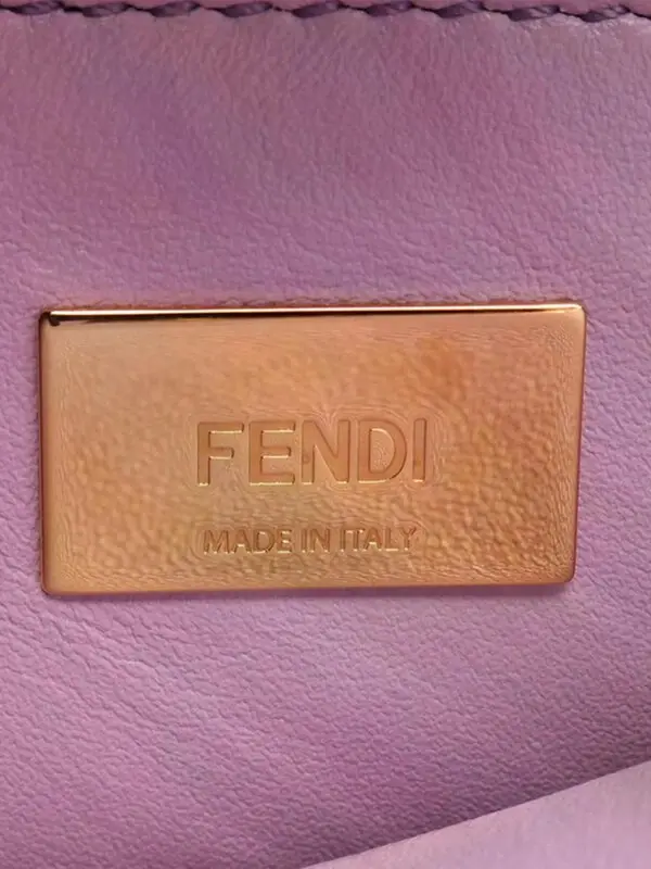 Fendi Mini Leather Peekaboo Iconic Satchel - Pink