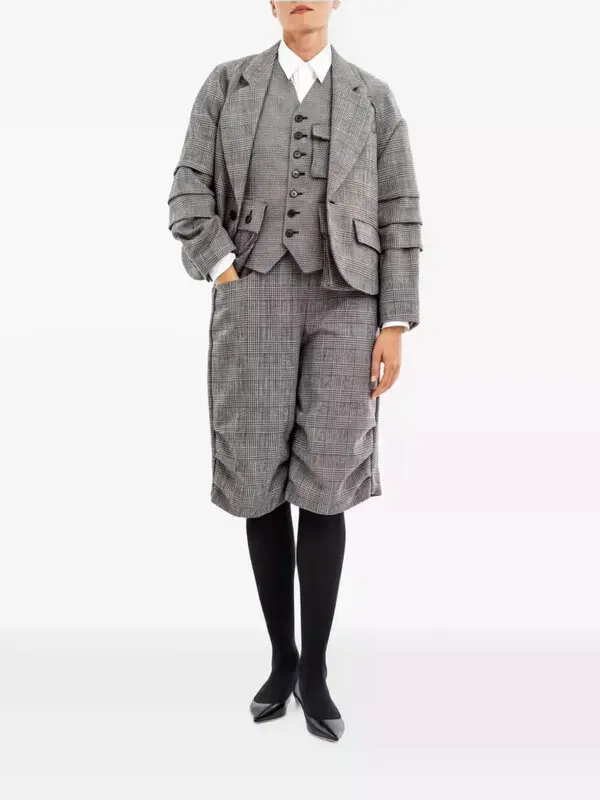 Comme Des Garçons Check Tiered-sleeve Jacket