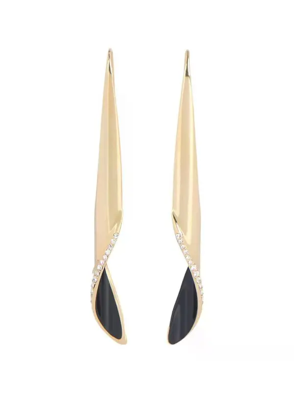 Balmain Organic-twist Earrings In Lacquered Brass - Gold