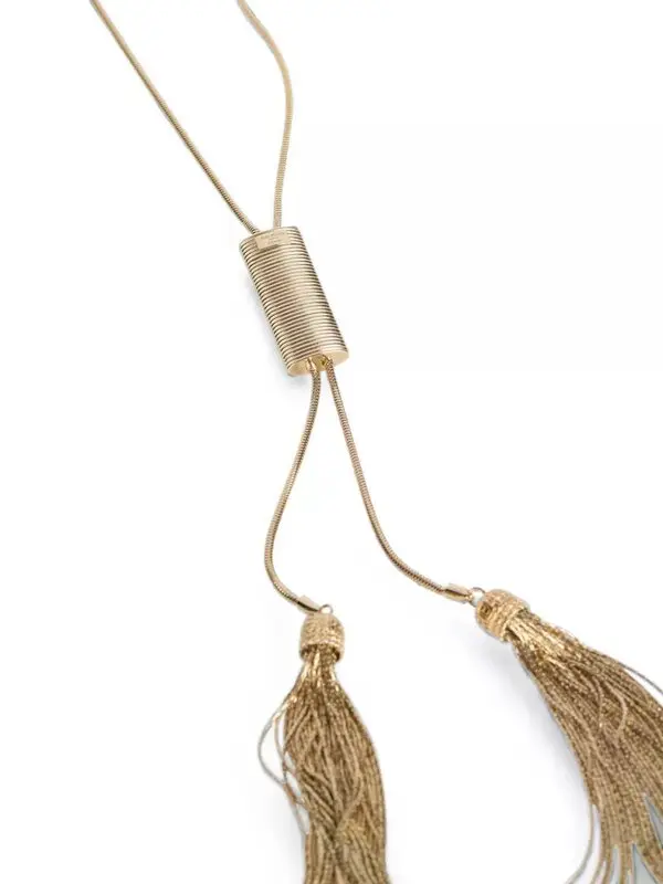 Balmain Long Brass Tassel Necklace