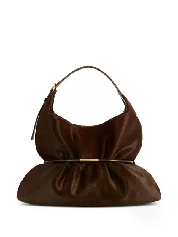 Balmain Sphynx Medium Bag In Pony-effect Leather - Brown