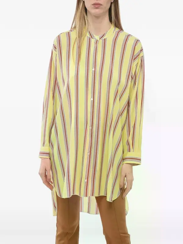 MR.MRS SHIRT Asymmetric Striped Blouse - Yellow